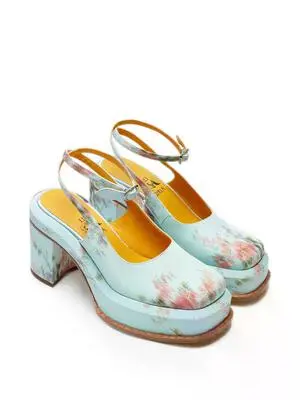LILI CURIA Nico Floral-print Heeled Mules