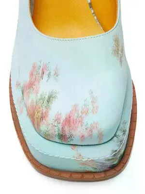 LILI CURIA Nico Floral-print Heeled Mules