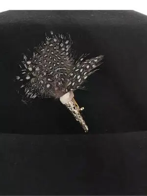 ALEXIA ALVAREZ DE TOLEDO Feather-brooch Wide-brim Hat