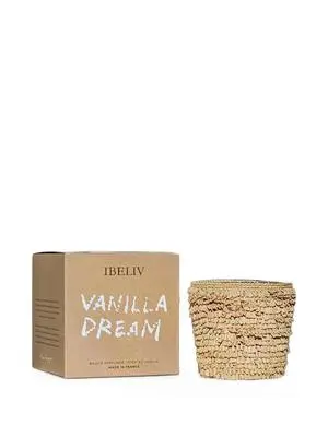 IBELIV Medium Vanilla Dream Raffia-trimmed Candle - Neutrals