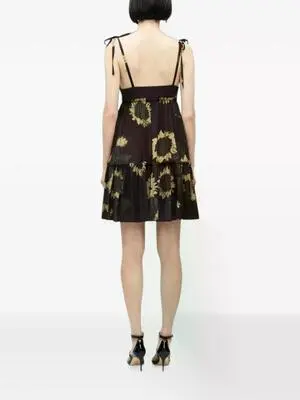 Moschino Floral-print Ruffled-tier Dress