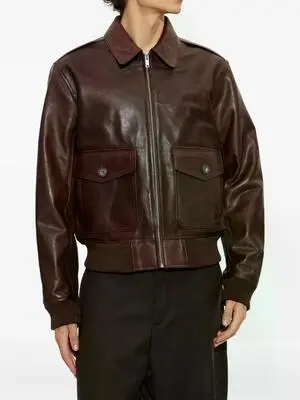 A.p.c. Gael Leather Jacket - Brown