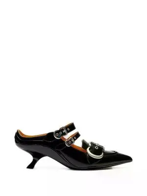 LILI CURIA Astrid Buckle-detail Pointed-toe Mules