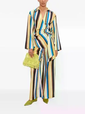 SIMONMILLER Striped Wrap Blouse - Yellow