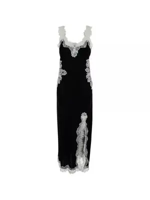 Gold Hawk Harper Lace-trim Silk Maxi Dress