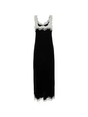 Gold Hawk Harper Lace-trim Silk Maxi Dress