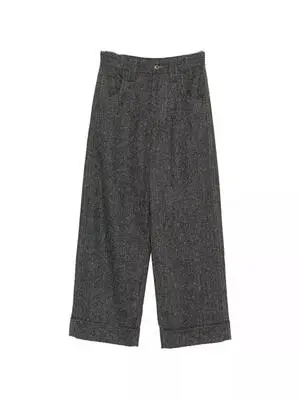 Brunello Cucinelli Wool Flecked Wide-leg Trousers