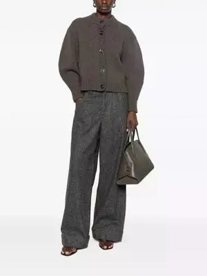 Brunello Cucinelli Wool Flecked Wide-leg Trousers