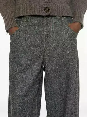 Brunello Cucinelli Wool Flecked Wide-leg Trousers