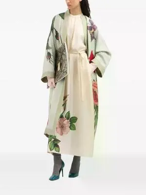 PIERRE-LOUIS MASCIA Aloe Floral-print Kimono - Neutrals