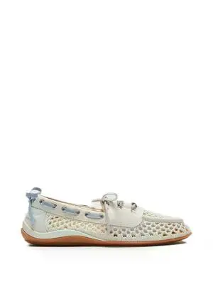 LILI CURIA Mara Crochet-knit Boat Shoes