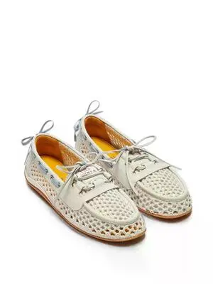 LILI CURIA Mara Crochet-knit Boat Shoes