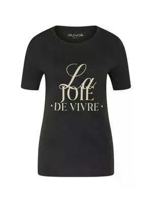 JUVIA Christina Slub-texture T-shirt