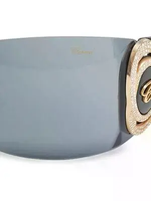 Chopard Crystal-embellished Shield Sunglasses