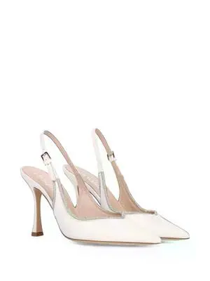 NINALILOU 90 Amy Strass-embellished Pumps - White