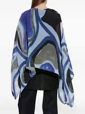 Issey Miyake Abstract-print Pleated Top