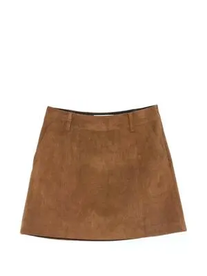 DUNST Suede-effect Panelled Skirt