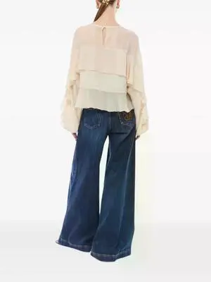NENETTE Serra Buckle-detail Wide-leg Jeans - Blue
