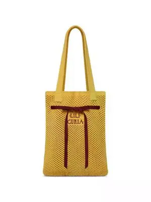 LILI CURIA Ribbon-detail Knit Tote Bag