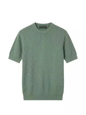 FILIPPO DE LAURENTIIS Waffle-knit Short-sleeve T-shirt - Green