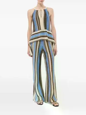 NENETTE Vertical-stripe Wide-leg Trousers - Neutrals