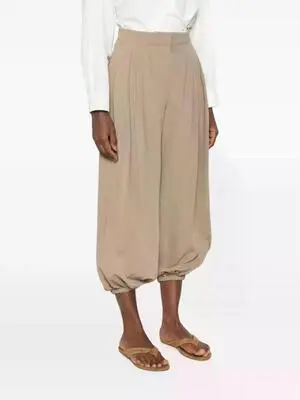 Source Unknown Ruched-details Tapered Trousers - Neutrals