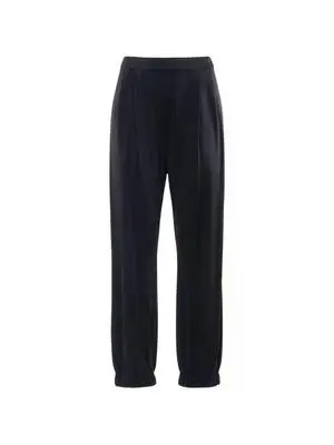 NENETTE Satin-finish Pleated Trousers - Black
