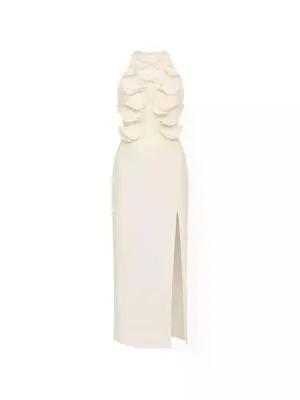 DIVEDIVINE Floral-appliqué Halterneck Midi Dress