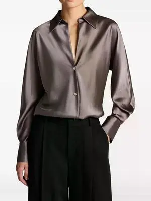 Vince Bias-cut Long-sleeve Blouse
