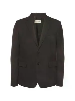 Saint Laurent Notched-lapels Single-breasted Blazer - Black