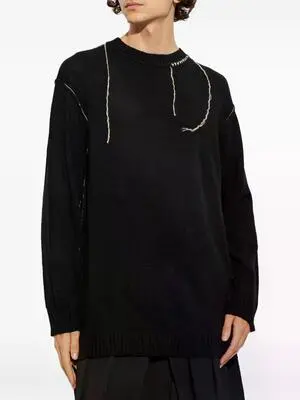 Yohji Yamamoto Embroidered Round-neck Sweater
