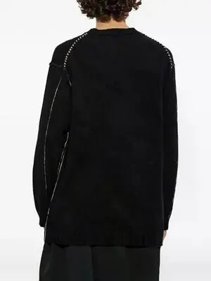 Yohji Yamamoto Embroidered Round-neck Sweater