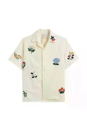 Portuguese Flannel Embroidery Flowers Shirt - Neutrals