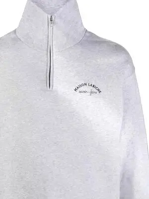 Maison Labiche Placide Logo-embroidered Quarter-zip Sweater