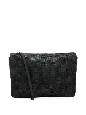 GIANNI CHIARINI Woven-design Logo-patch Clutch Bag