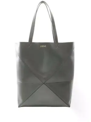 Loewe 2010-2026 Large Calfskin Puzzle Fold Tote Bag - Grey