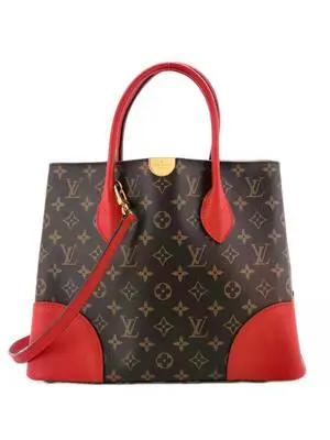 LOUIS VUITTON Flandrin Handbag Monogram Canvas And Leather Tote Bag - Red