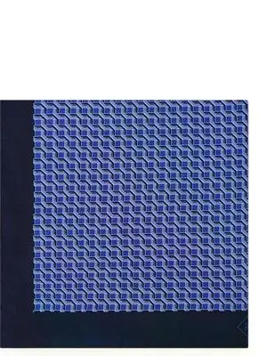 Pal Zileri Geometric-pattern Silk Scarf - Blue