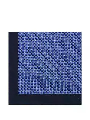 Pal Zileri Geometric-pattern Silk Scarf - Blue