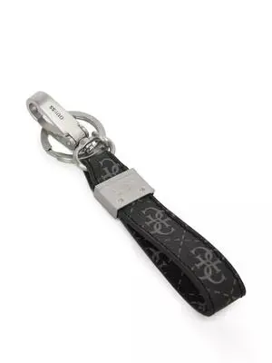 Guess Monogram-print Belt And Keyring Set