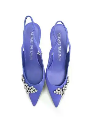 STUART WEITZMAN Crystal Fleur Slingback Pumps