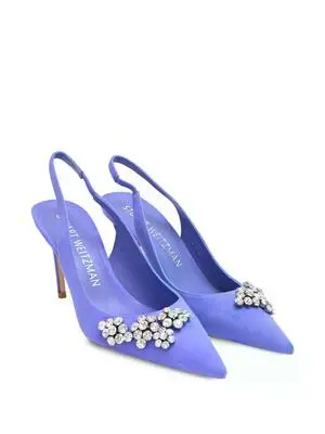 STUART WEITZMAN Crystal Fleur Slingback Pumps - Blue
