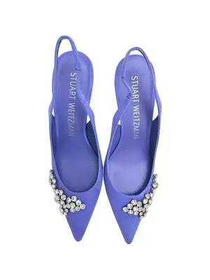STUART WEITZMAN Crystal Fleur Slingback Pumps - Blue