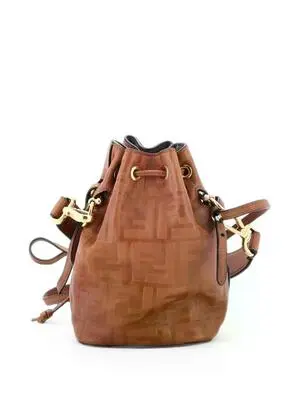 Fendi Mon Tresor Zucca Embossed Leather Mini Bucket Bag