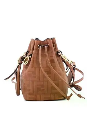 Fendi Mon Tresor Zucca Embossed Leather Mini Bucket Bag
