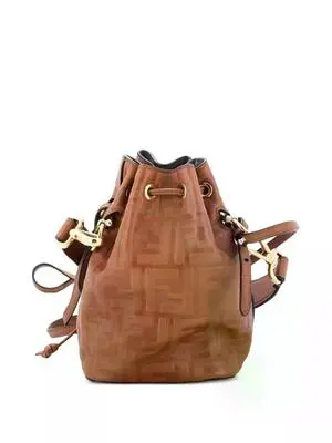 Fendi Mon Tresor Zucca Embossed Leather Mini Bucket Bag