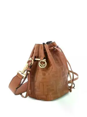 Fendi Mon Tresor Zucca Embossed Leather Mini Bucket Bag