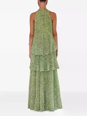 Charo Ruiz Ibiza Polka-dot Pleated Maxi Dress