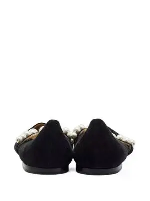 JIMMY CHOO Ade Pearl-embellished Ballet Flats - Black