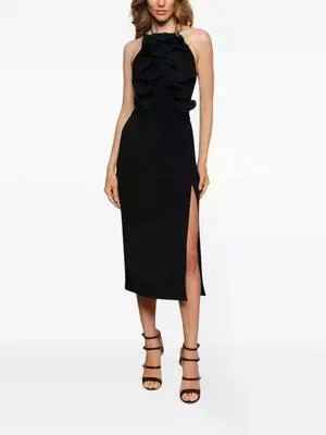 DIVEDIVINE Flower-appliqué Halterneck Midi Dress